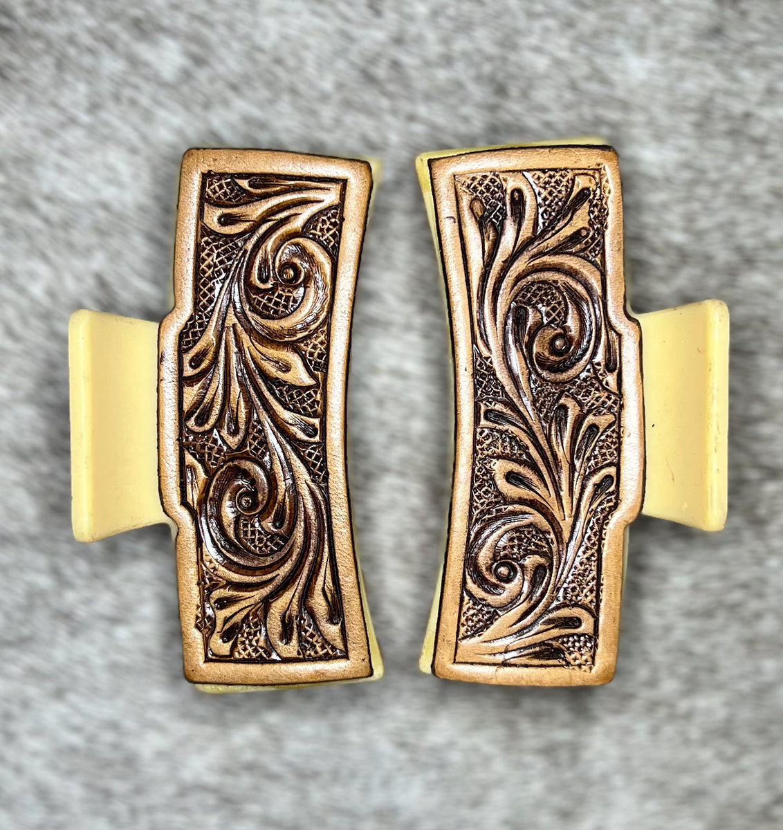 Scroll Tooled Leather Claw Clip – Cowbabes Designs